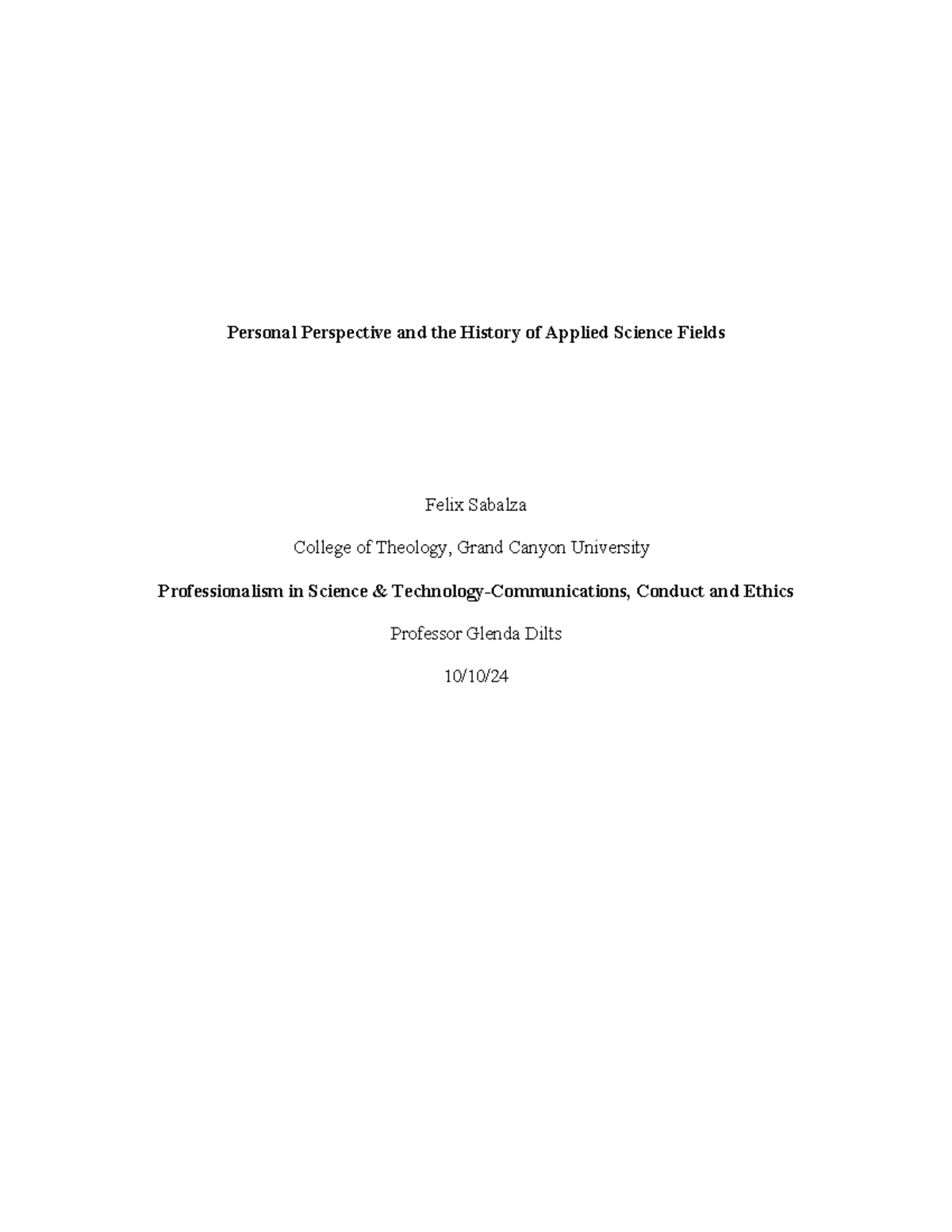Personal Perspective and the History of Applied Science Fields - When I ...