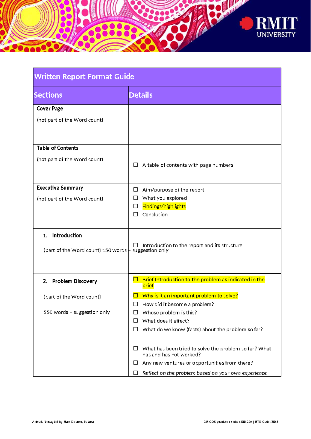 Assessment 1 Written Report Format Guide - Structure & Requirements ...