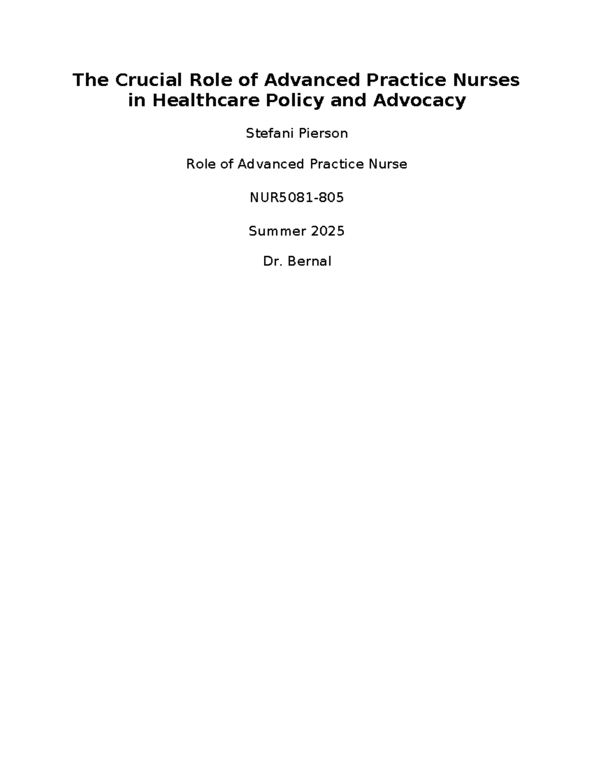 The Impact of APNs on Healthcare Policy and Advocacy - APN Role ...