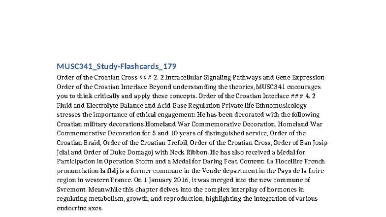 MUSC341 Study Notes: Croatian Cross & Ethnomusicology Insights - Studocu