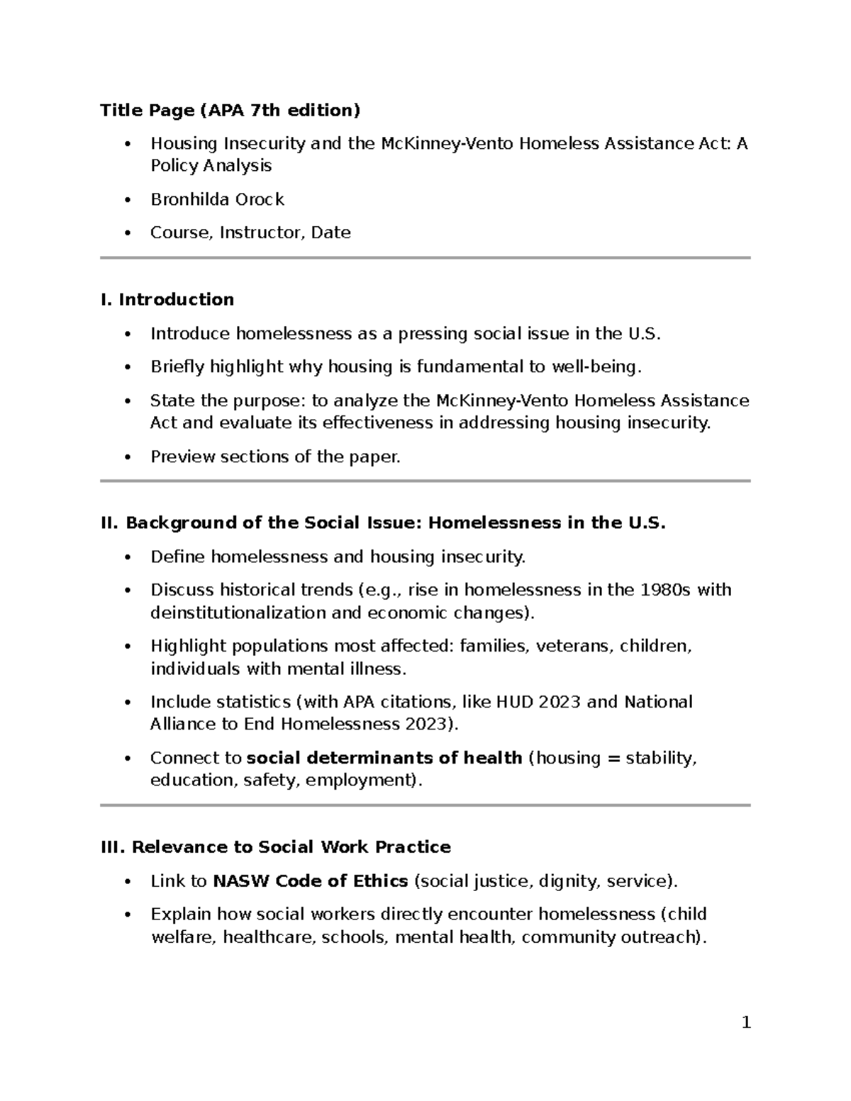 SW630 Module 13 Final Paper: Analyzing the Homeless Assistance Act ...