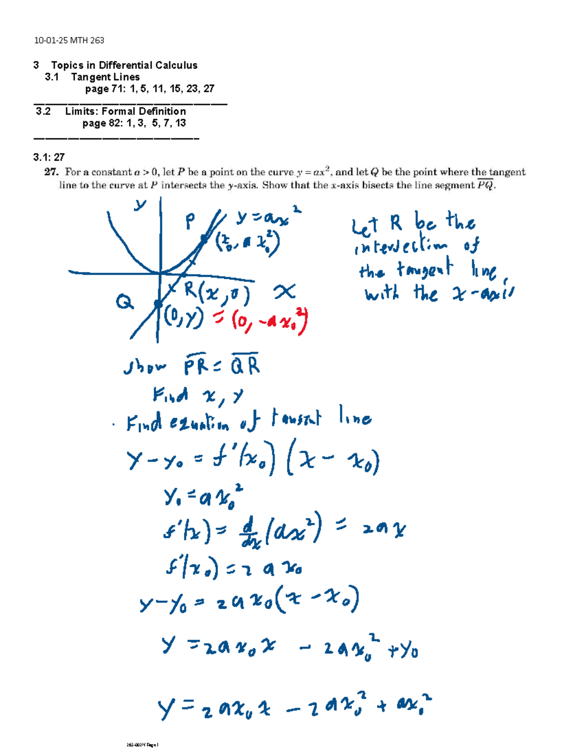 Topics in Differential Calculus - MTH 263-002N Study Notes - MTH 263 ...