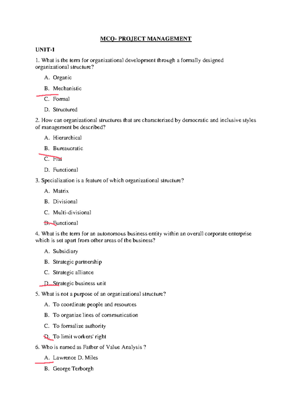 PROJECT MANAGEMENT MCQ Review - PM 101 - Studocu