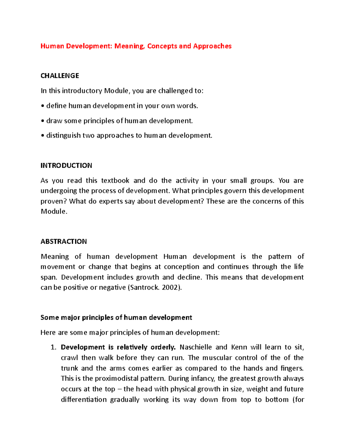 Understanding Human Development: Key Concepts & Approaches - Studocu