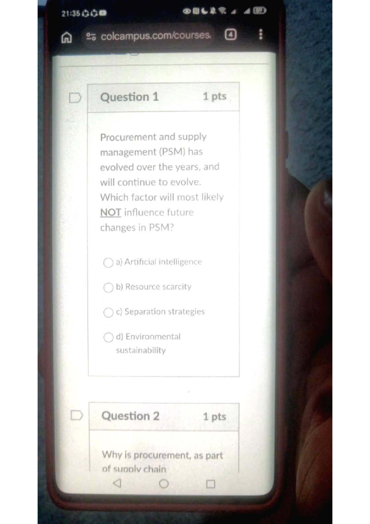 PSM Quiz: Procurement and Supply Management Concepts - Studocu