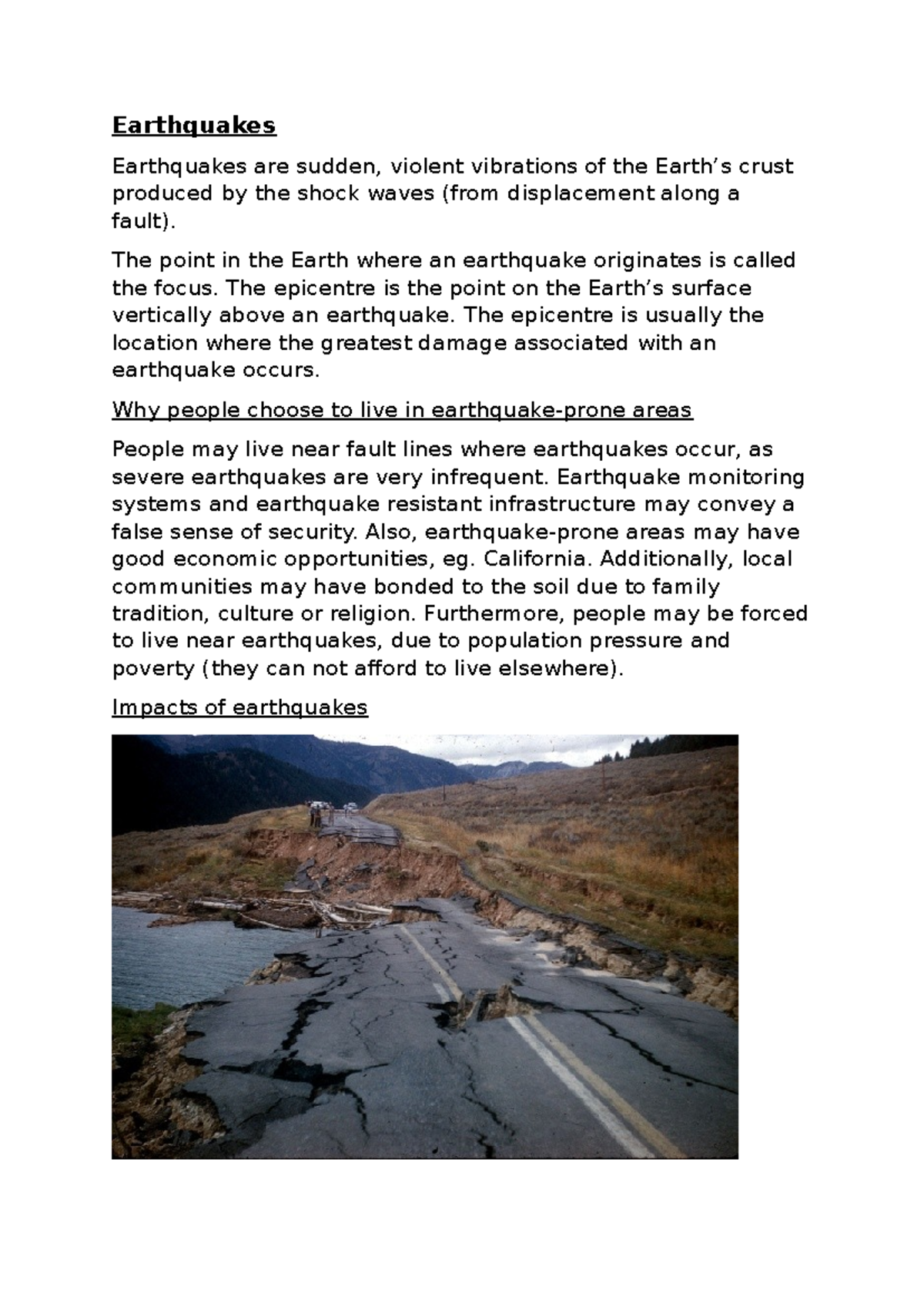 Earthquakes and Volcanoes: Understanding Natural Disasters (GEOL 101 ...