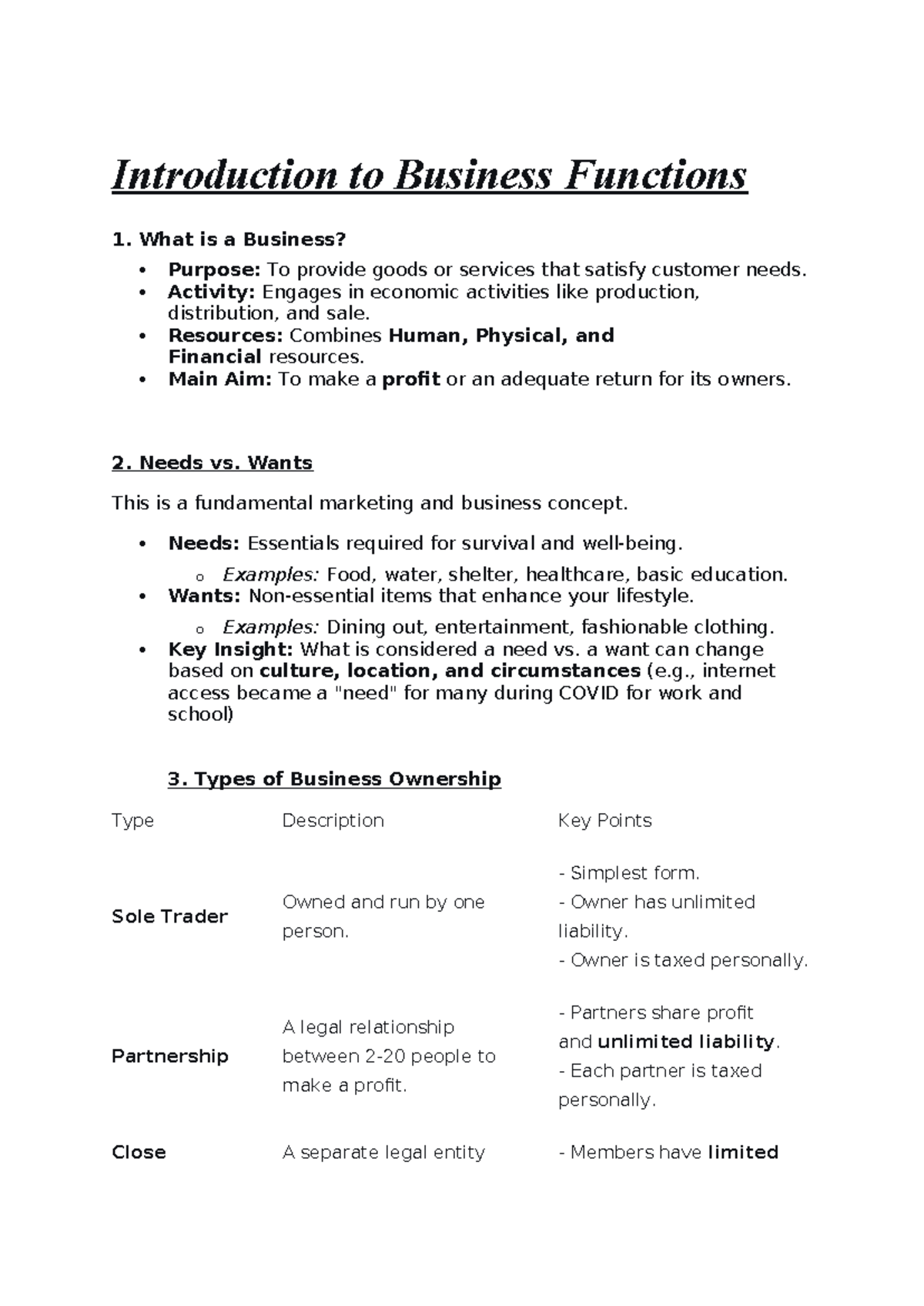 MGNT1SL Simplified Notes: Key Business Concepts Overview - Studocu