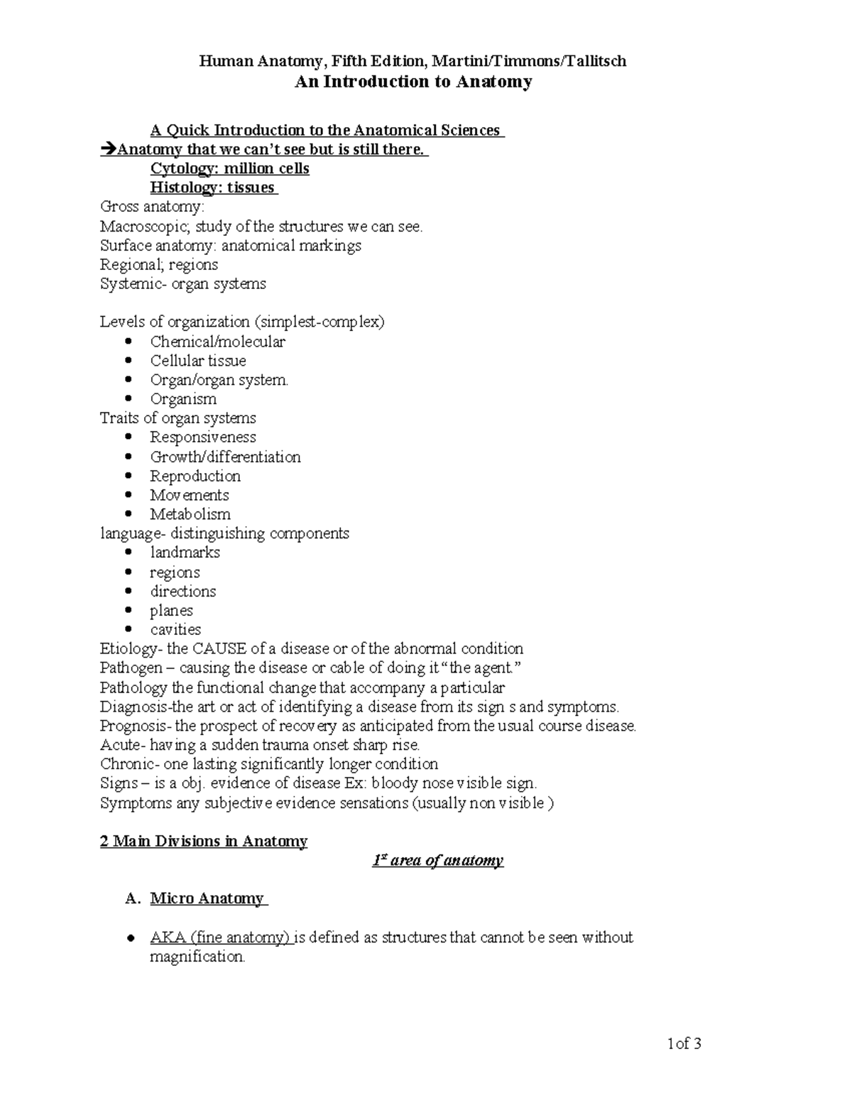 Introduction to Human Anatomy and Physiology: Key Concepts and Terms ...