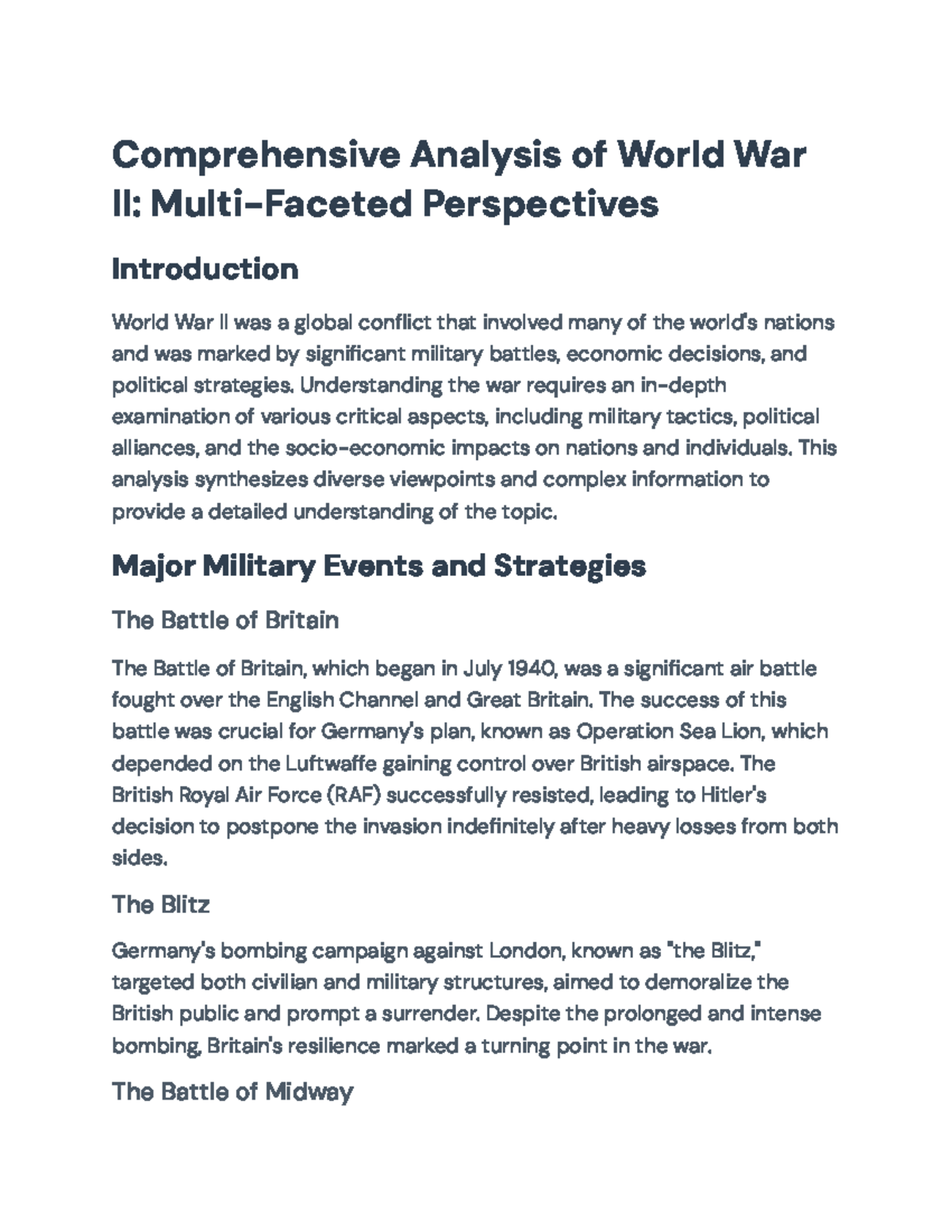 World War II: A Comprehensive Analysis of Strategies and Impacts ...