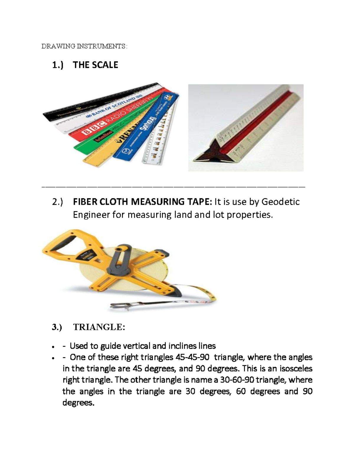 Drawing Instruments for Geodetic Engineering - 2 - Studocu