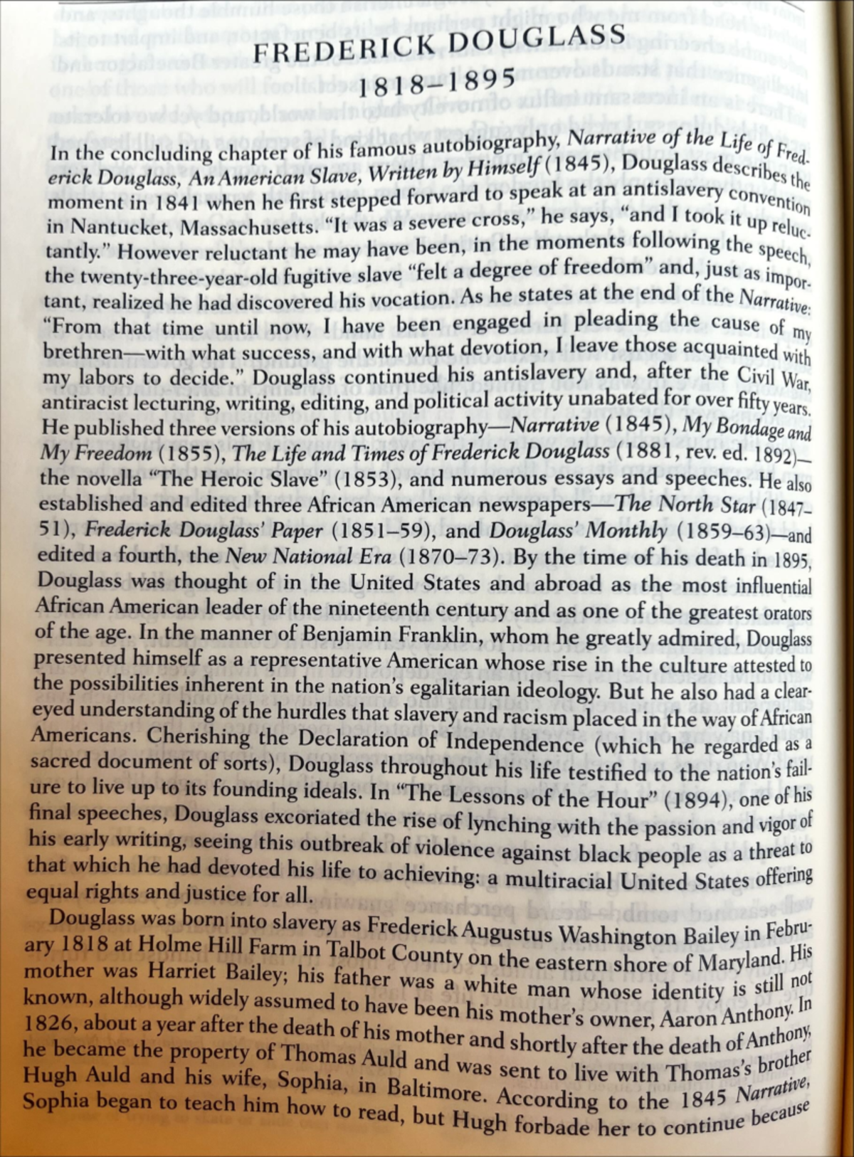 FREDERICK DOUGLASS: What to a Slave is the Fourth of July - Analysis ...