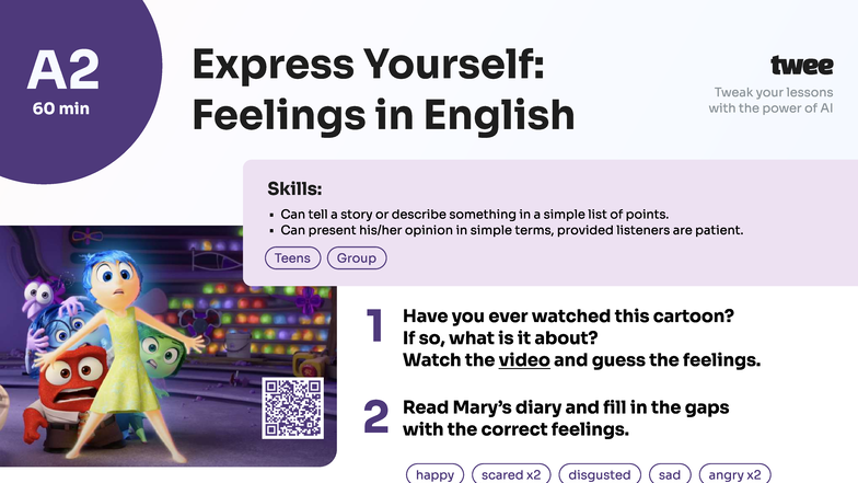 A2 60 min Express Yourself: Understanding Feelings in English - Studocu