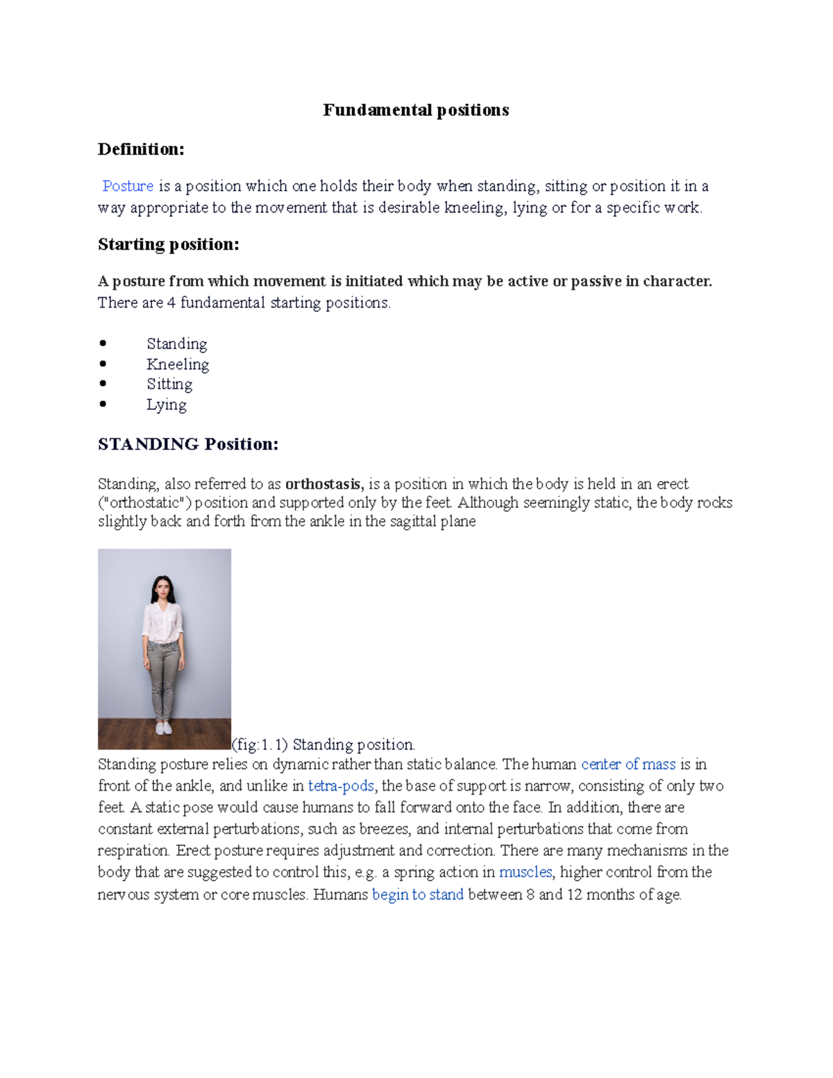 Fundamental Postures: Starting Positions for Movement and Stability ...