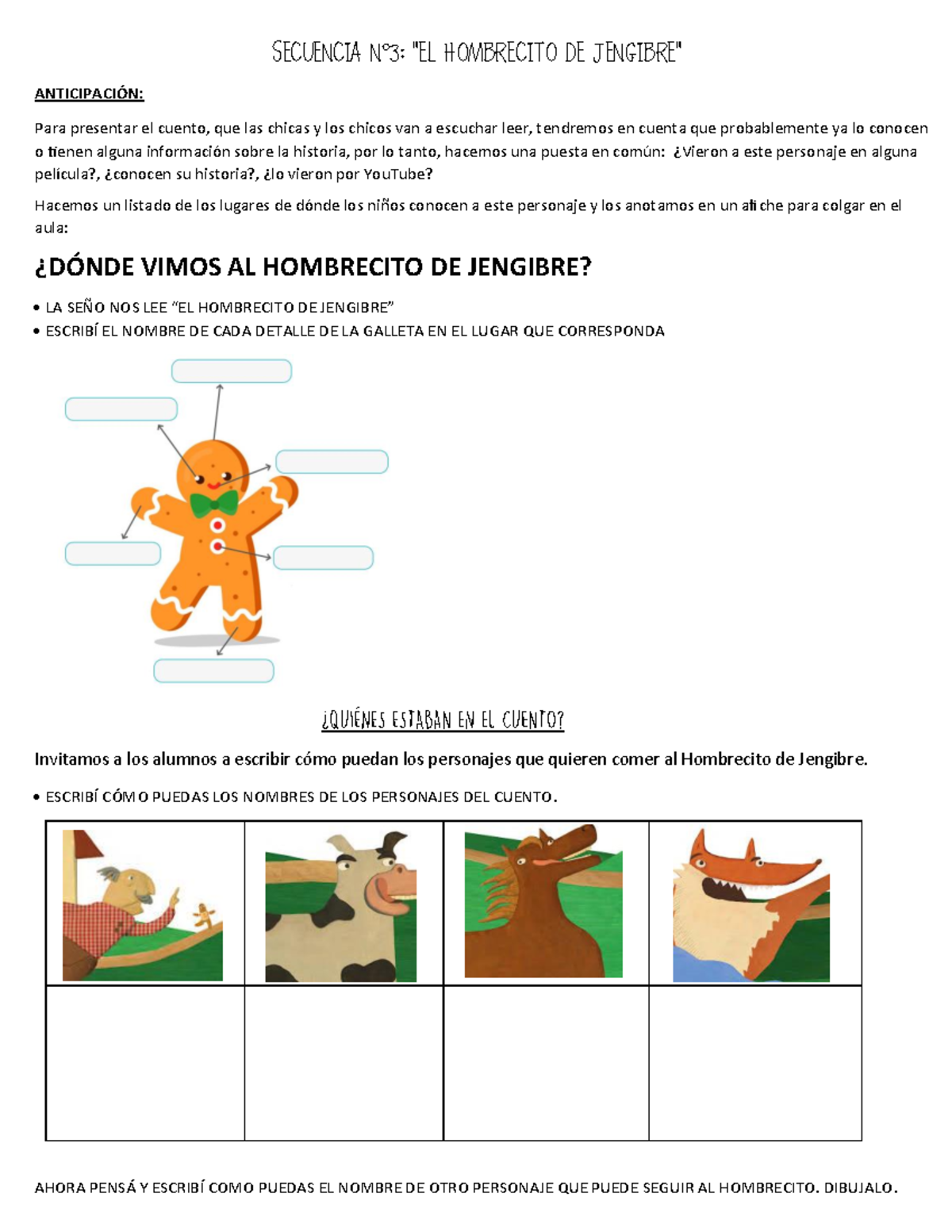 Secuencia 3 PDL - EL Hombrecito DE Jengibre - SECUENCIA N° 3 : “EL ...