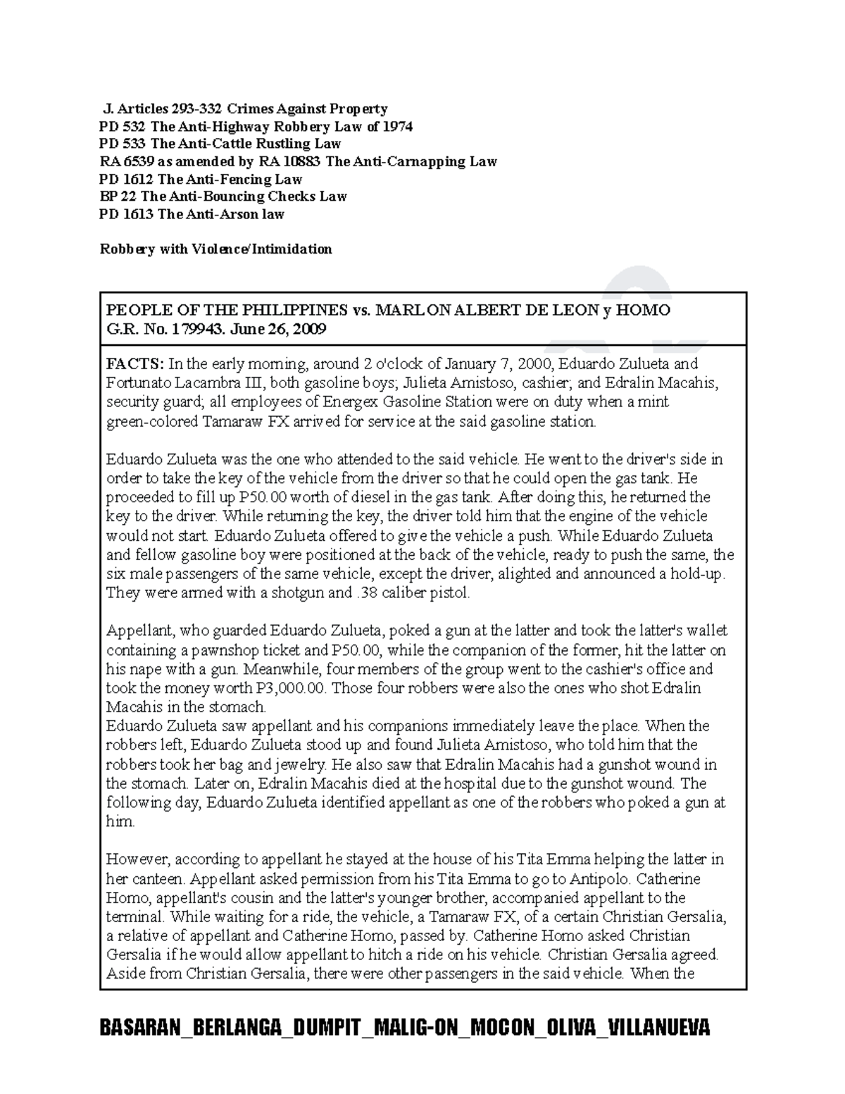 4. Articles 293-332 - Case Digest on Crimes Against Property and ...