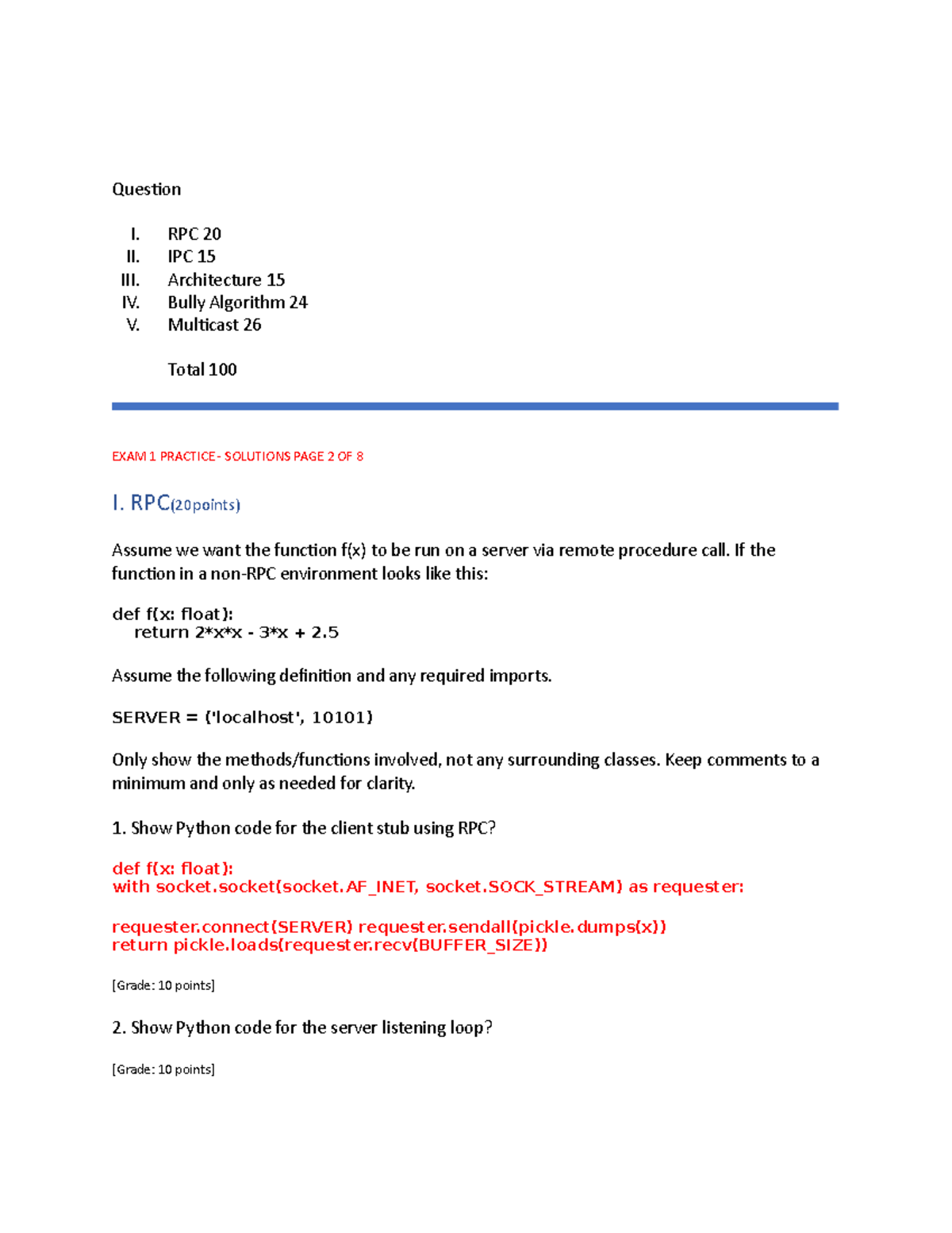 Mid 1 - midterm exam in the distributed systems of the computer science ...