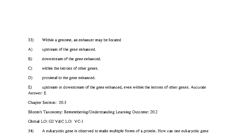 Becker's World of the Cell 10th Ed. Test Bank (Ch. 20) - Studocu