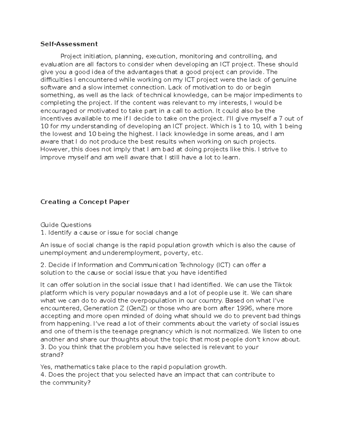 Empowerment Technologies Performance Task: Concept Paper Development ...
