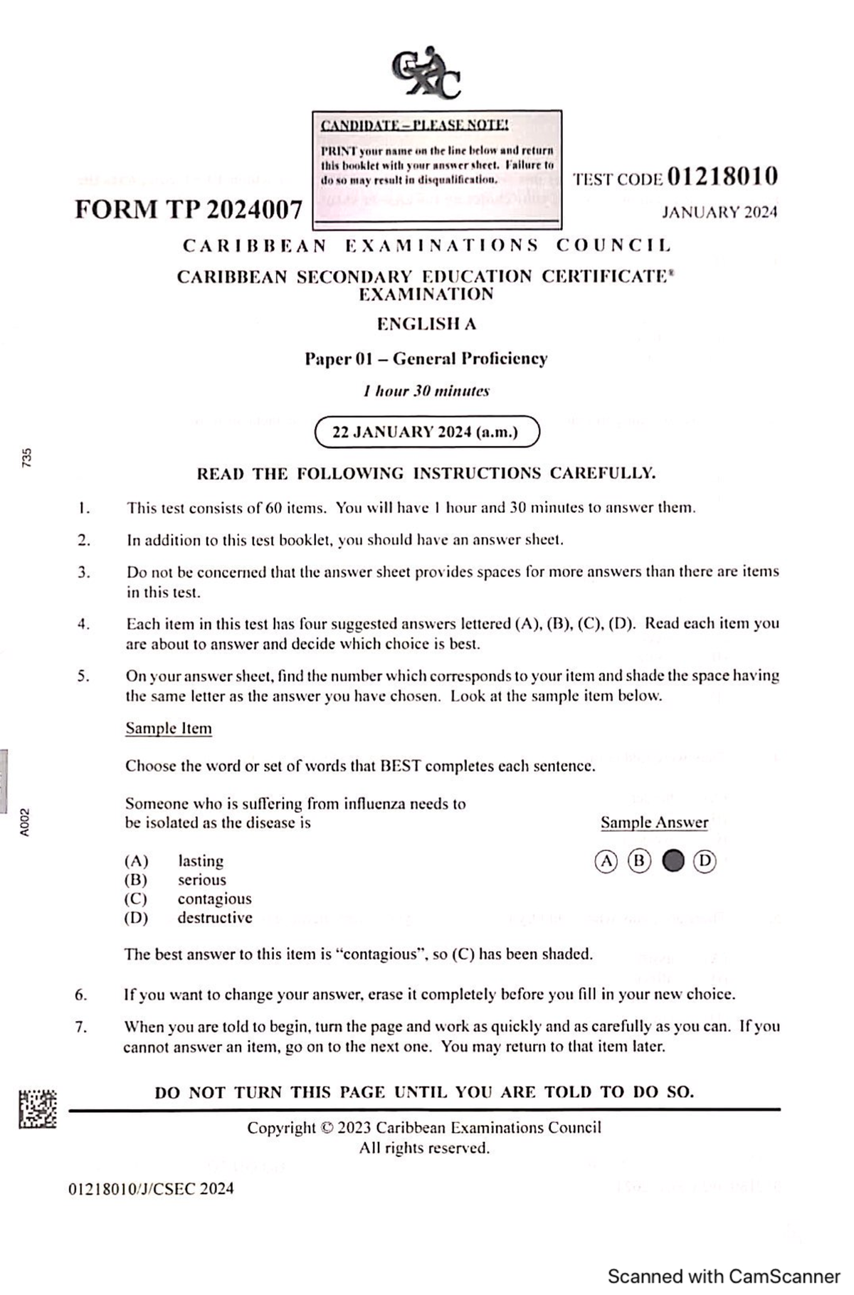 CSEC English A P01 Exam Study Guide January 2024 - Studocu