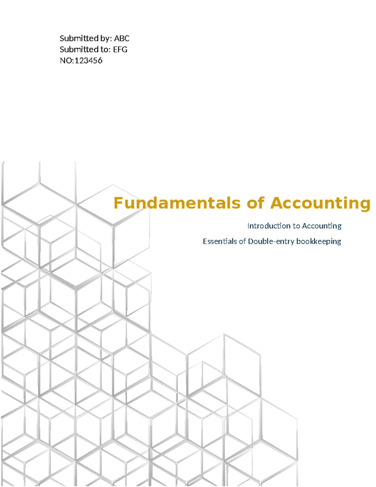 Introduction TO Accounting - Fundamentals of Accounting Introduction to ...