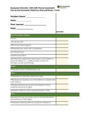Heent-assessment-example - HEENT Assessment Checklist and Observation ...