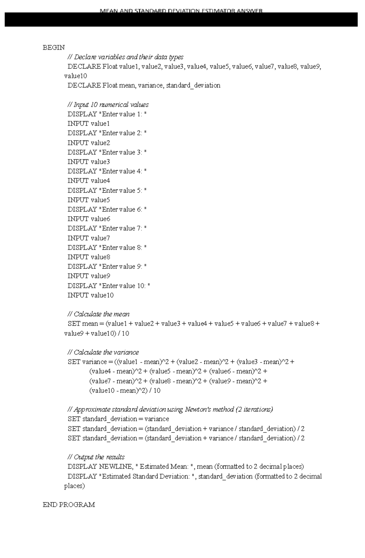 Cp E 401 Lab Activity 2: Mean, Variance, and Pressure Drop Calculations ...