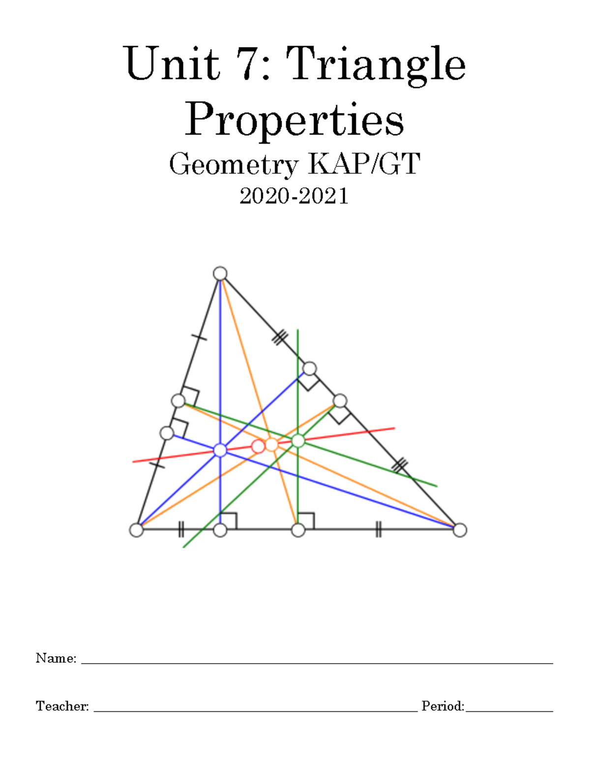 Unit 7: Triangle Properties - Geometry Lesson Notes (Ch 5.1-5.6) - Studocu