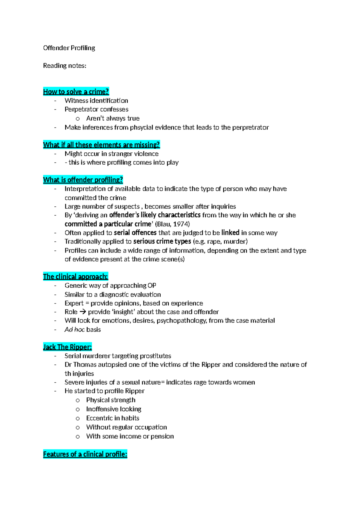 Offender Profiling: Key Concepts & Methodologies in Criminal Psychology ...