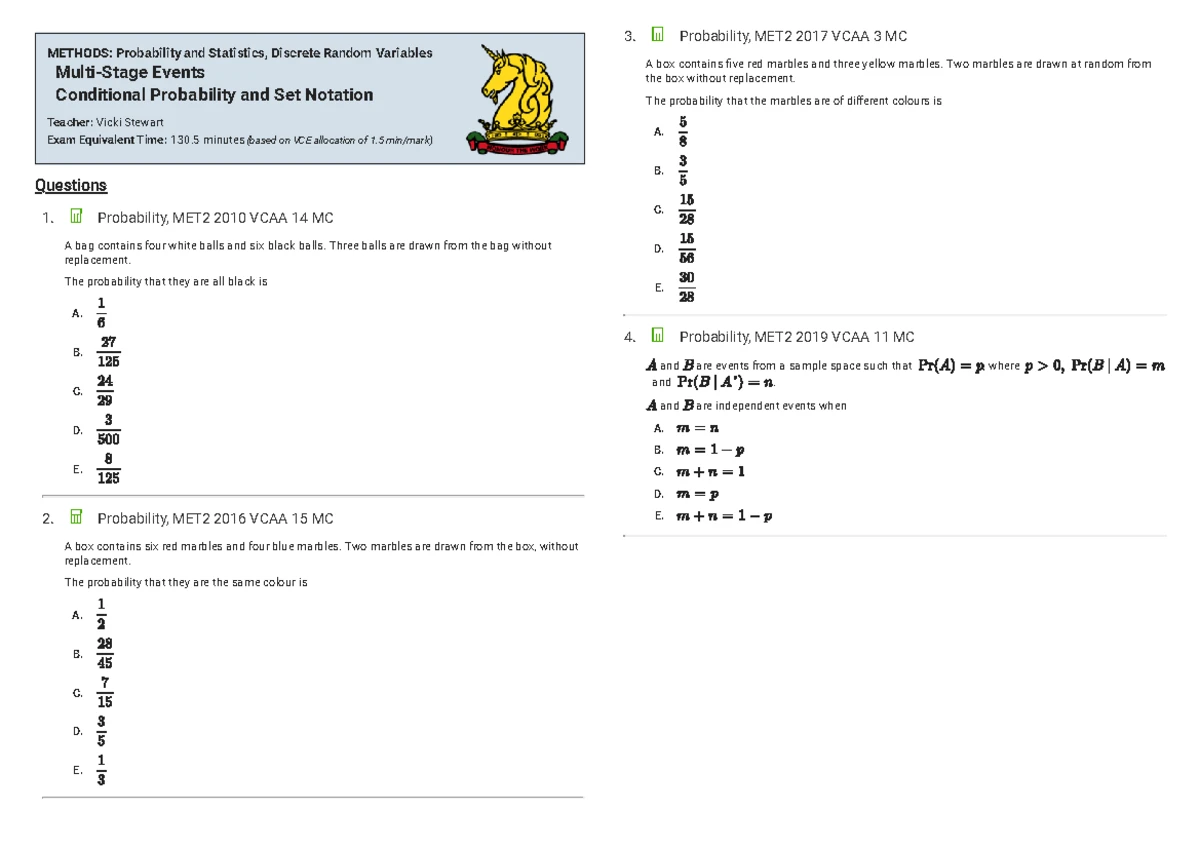 Methods CAS Calculator Summary Sheet - Changing Document Settings: To ...