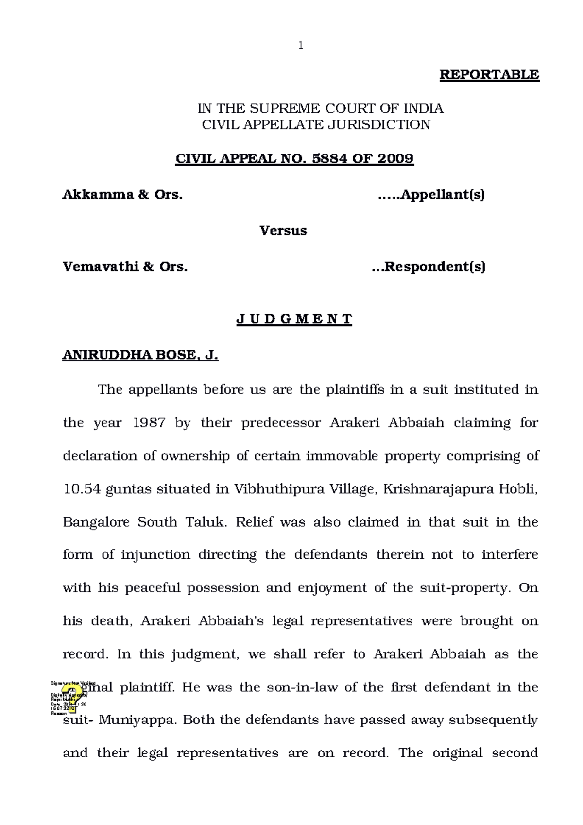 Akkamma & Ors. v. Vemavathi: Supreme Court Judgment on Ownership ...
