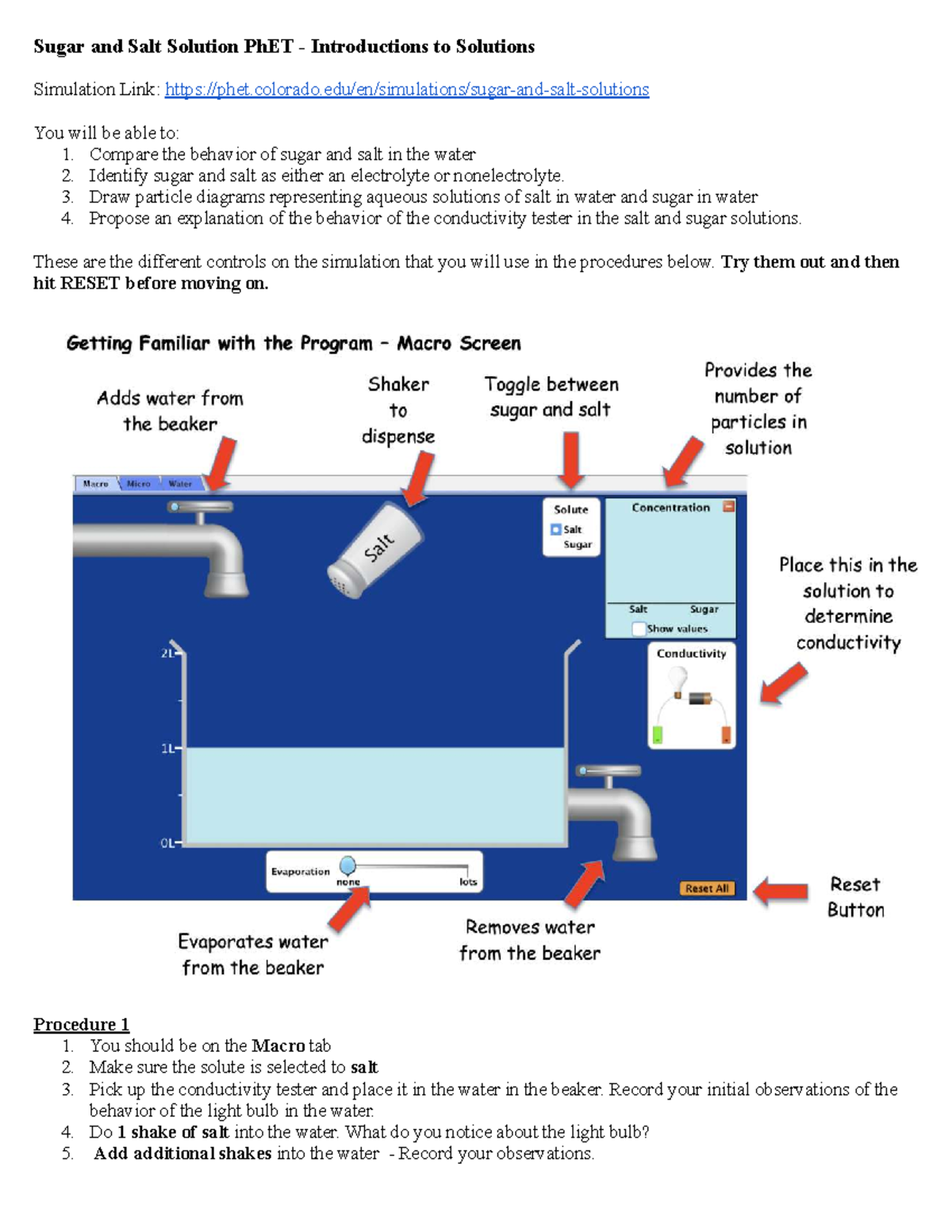 Sugar and Salt Solutions: PhET Simulation Insights and Observations ...