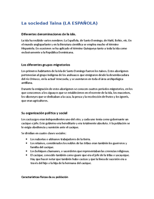 La sociedad taína: Organización y Cultura en el Caribe Precolombino ...