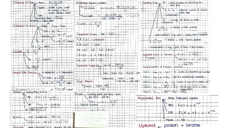 SB Cheatsheet: Measures of Center, Variance, and Sampling Methods - Studocu