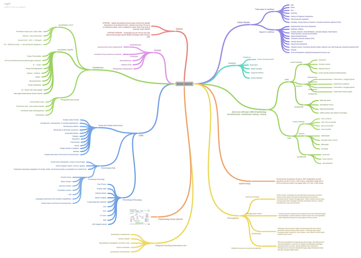1908260117 Mindmap Stroke Iskemik dan Tatalaksana Neurologi - Studocu