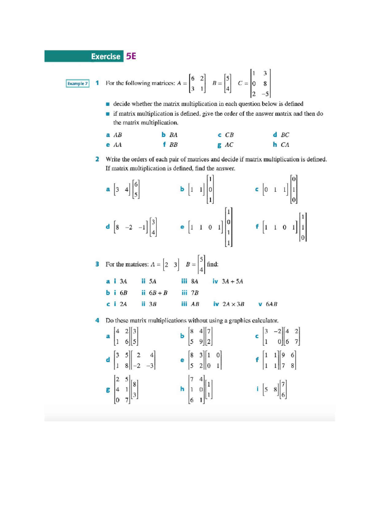 Matrices 5E-5G: Comprehensive Notes on Matrix Operations and ...