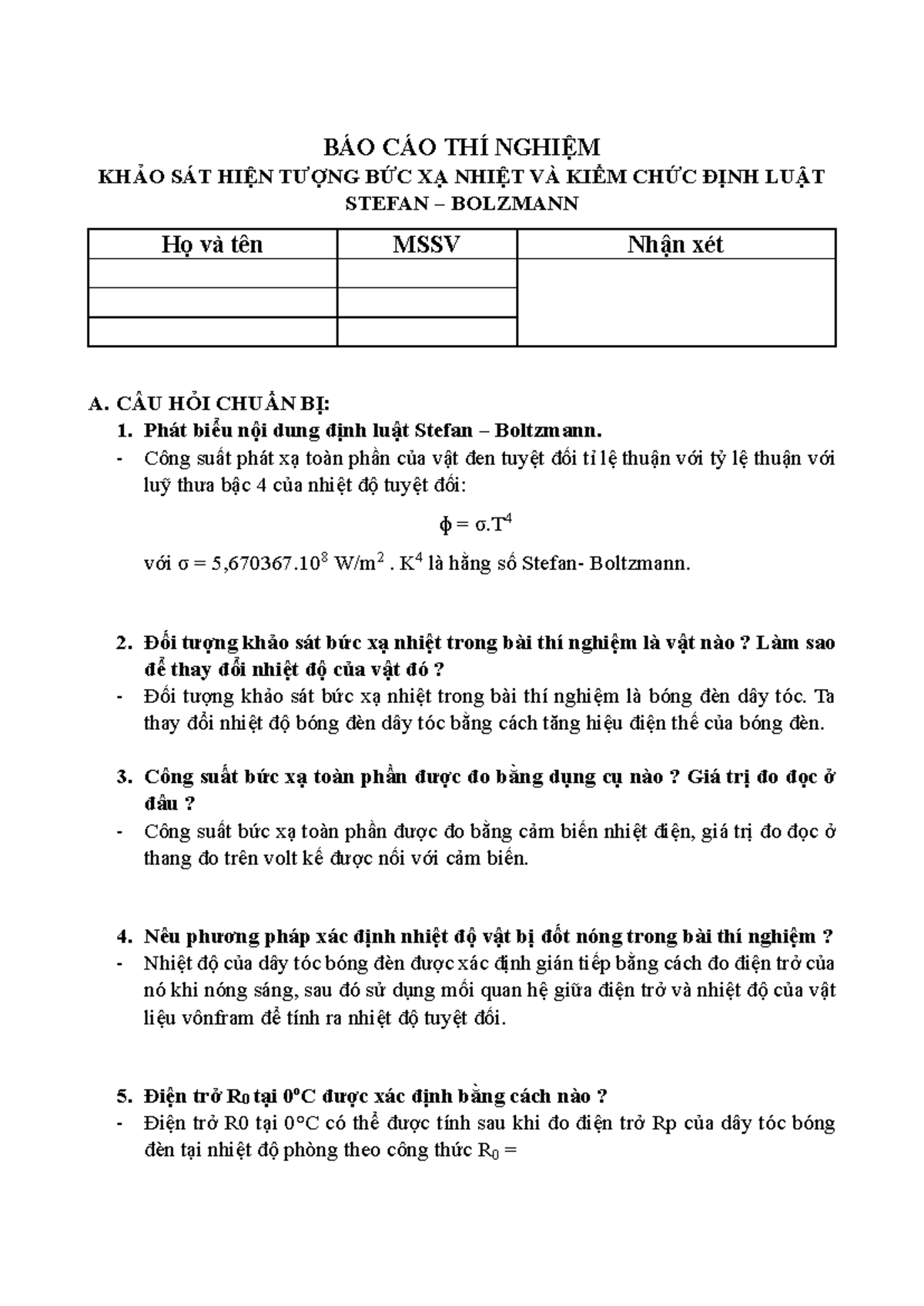 BÁO CÁO THÍ NGHIỆM VL1 - sdasda - BÁO CÁO THÍ NGHIỆM KHẢO SÁT HIỆN ...