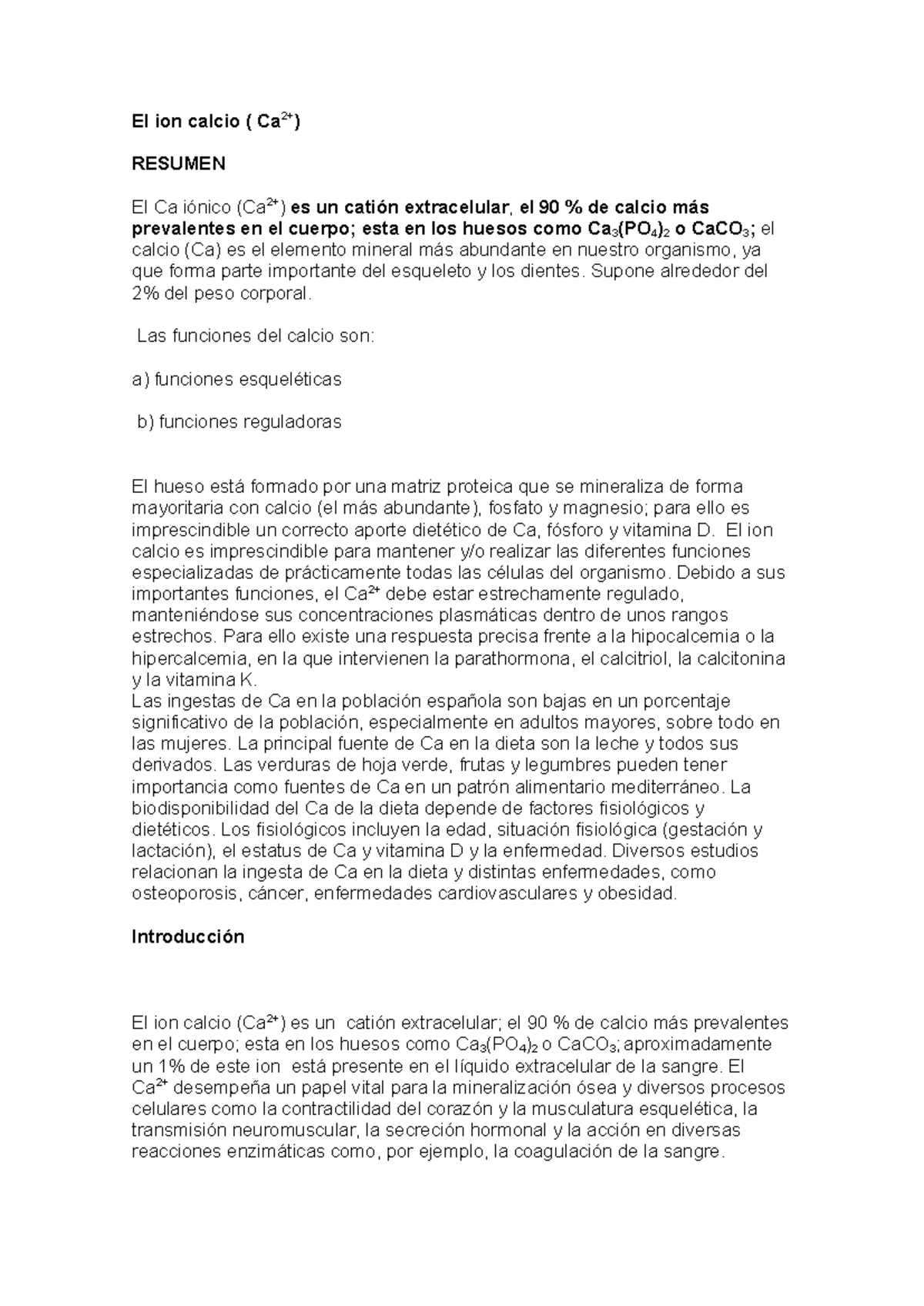 Ion Calcio (Ca2+): Funciones, Regulación y Salud Ósea - [Curso XX123 ...