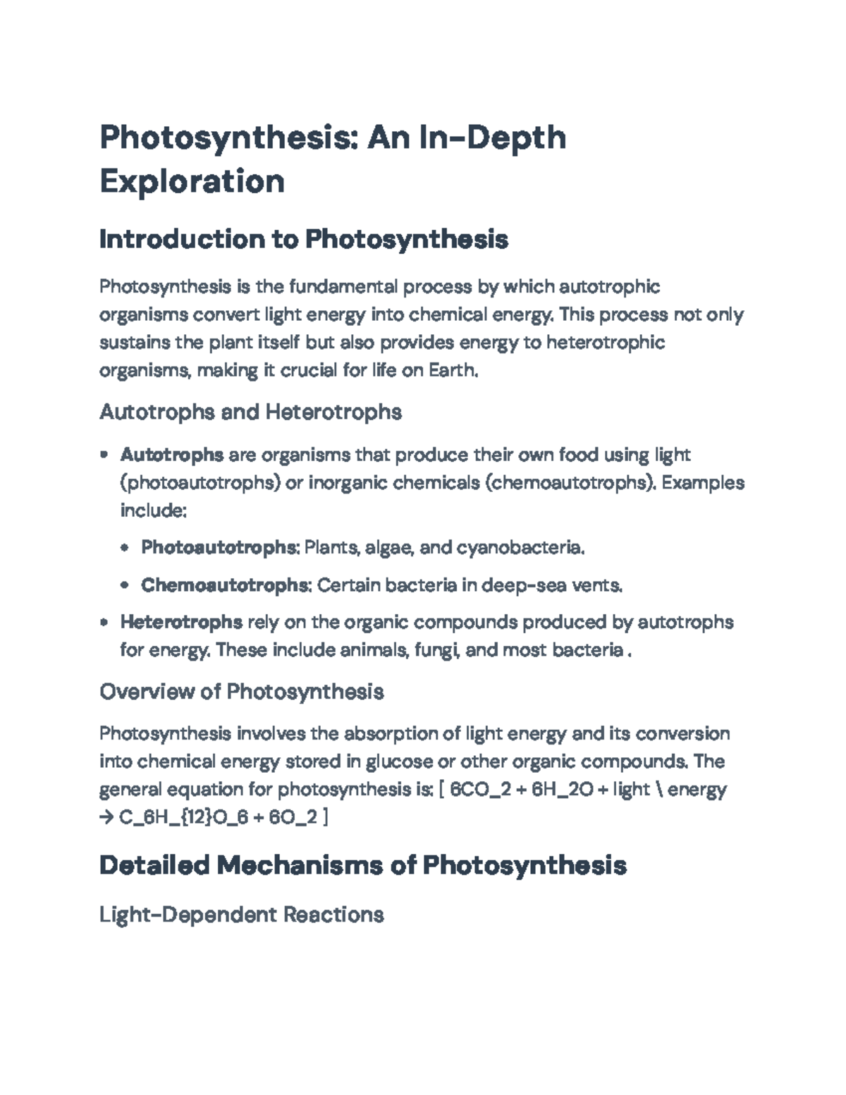 Photosynthesis Overview: Mechanisms, Processes, and Significance ...