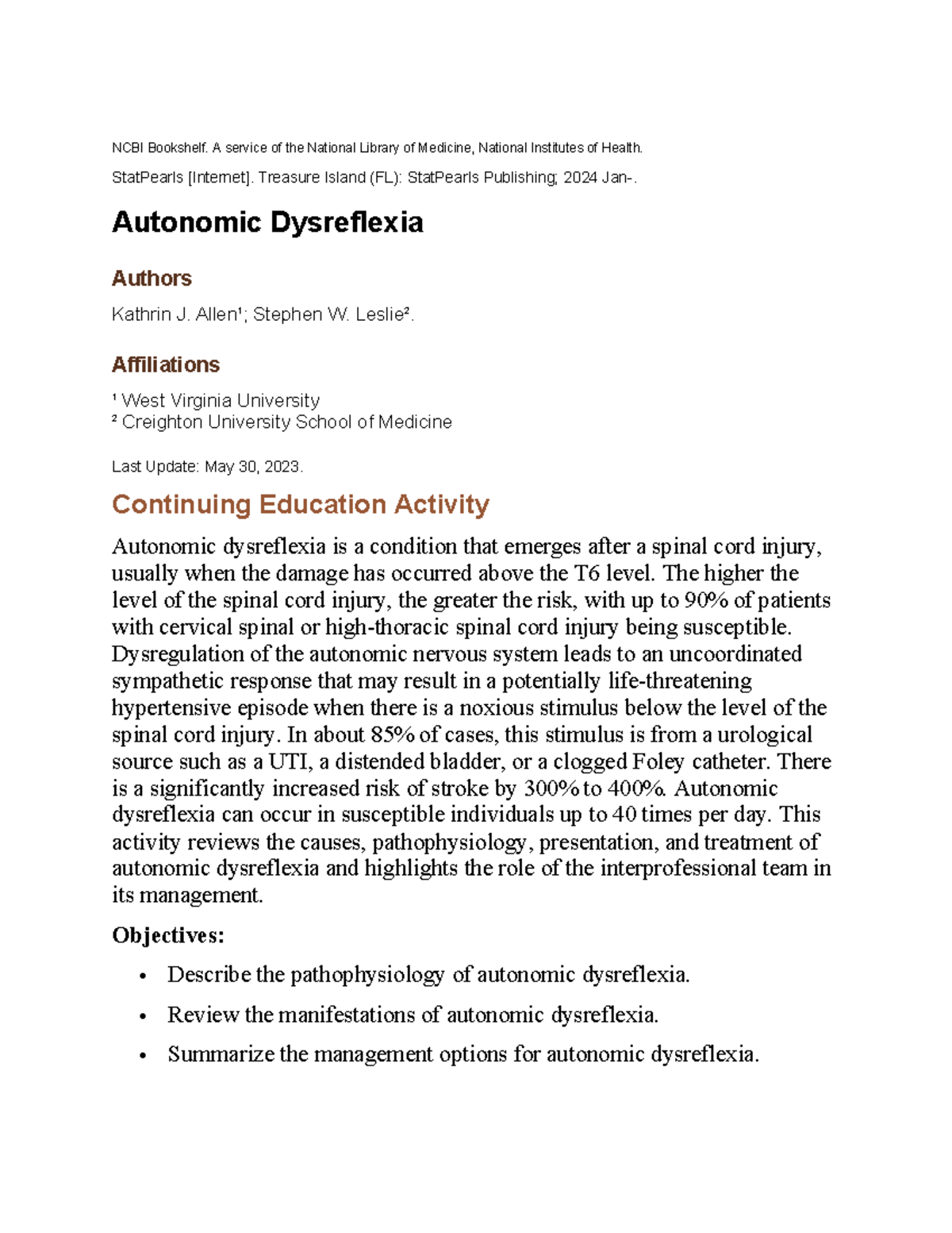 Autonomic Dysreflexia: Understanding and Management Strategies (2024 ...