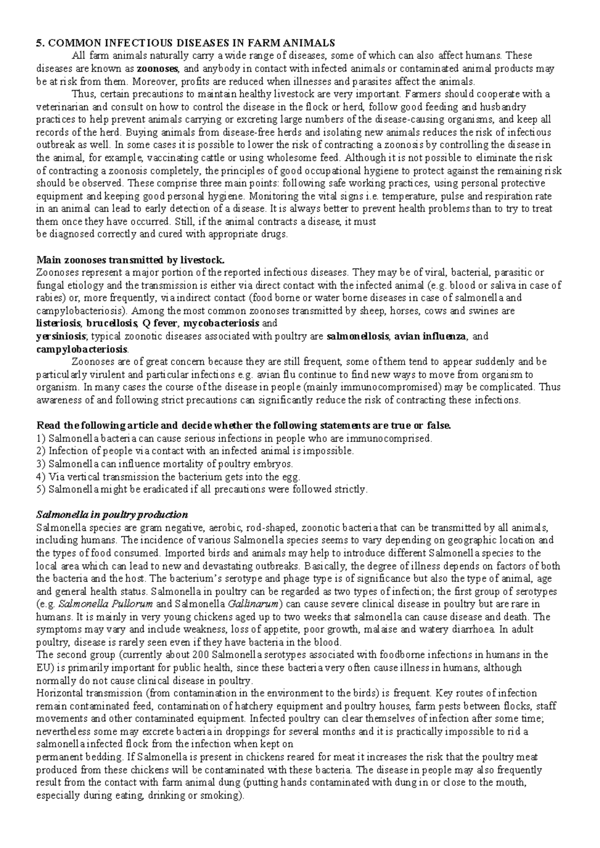 Common Infectious Animal Diseases and Zoonoses: Identification and ...