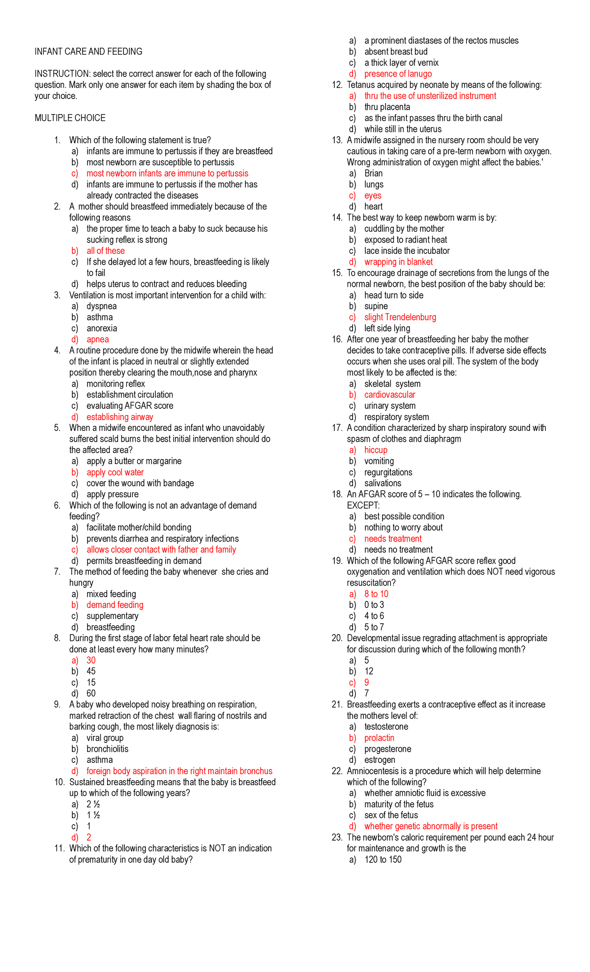 ICF-1 - Essential Multiple Choice Questions for Midwifery Students ...