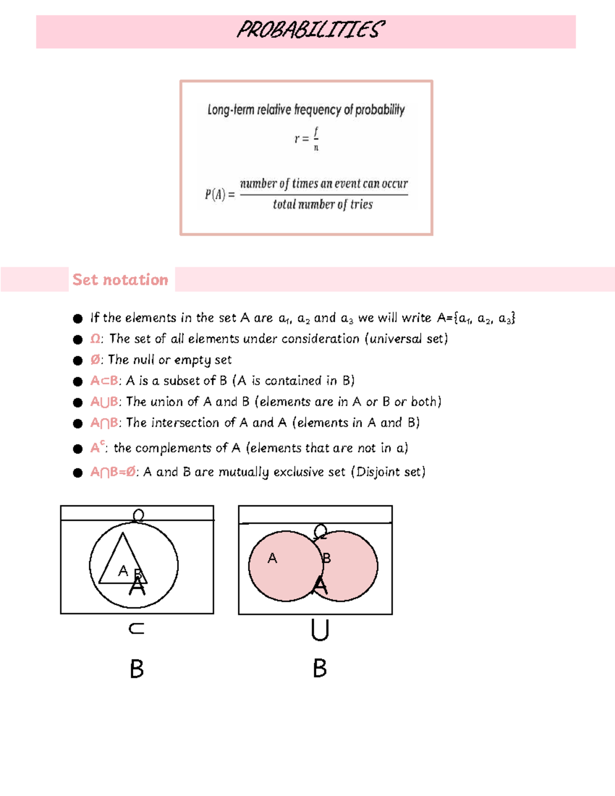 SU1 Probabilities: Comprehensive Notes on Basic Statistics - Studocu