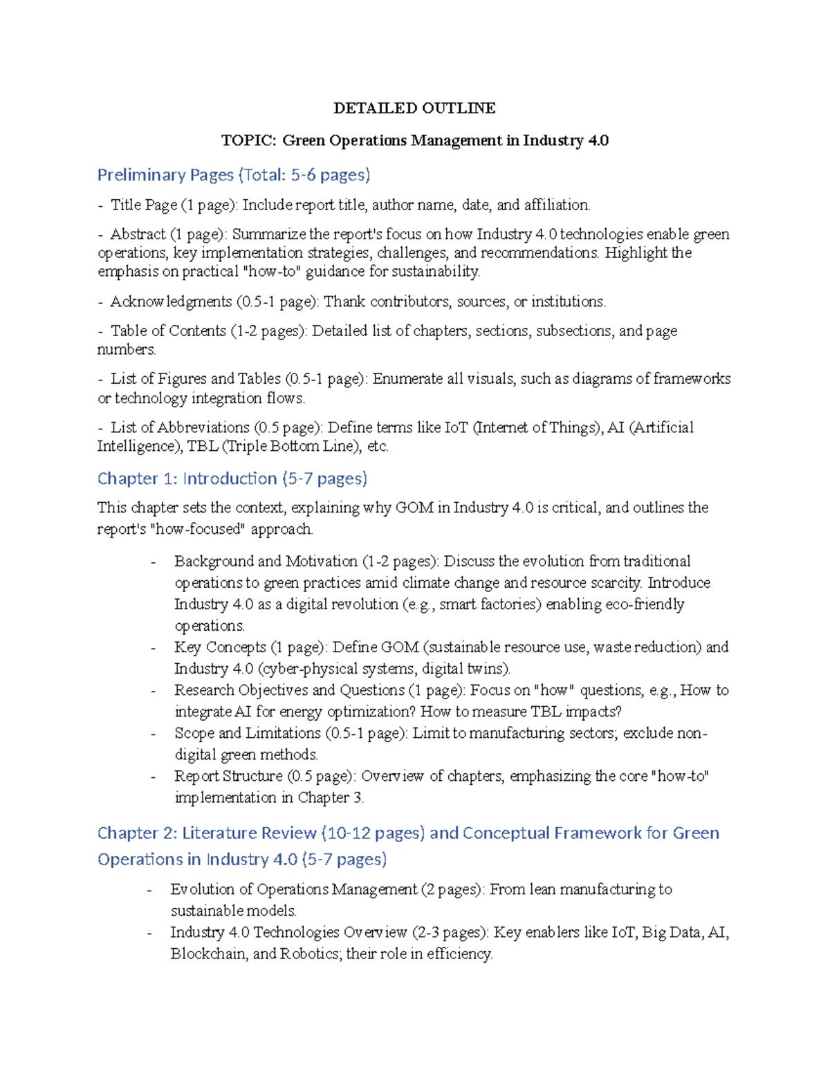 Detailed Outline: Green Operations Management in Industry 4.0 (GR4 ...
