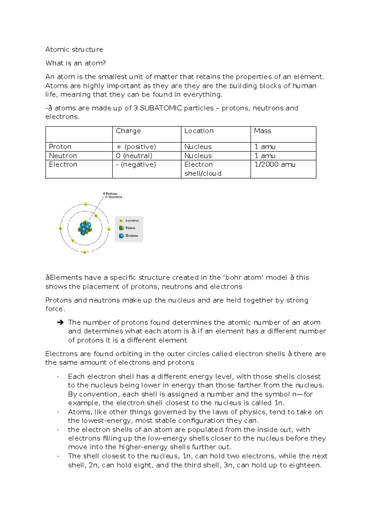 Science Notes - Radioactivity (Atomic Structure & Isotopes) - Studocu