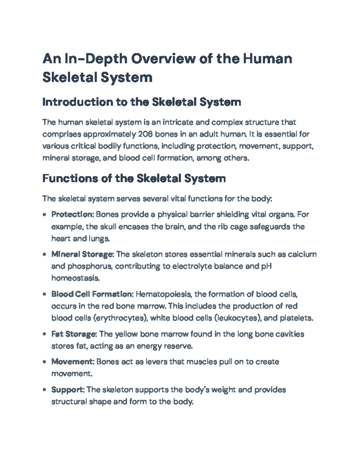 Human Skeletal System Overview: Structure, Classification, and ...