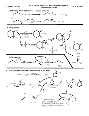 Comprehensive Guide to Organic Chemistry Reactions & Mechanisms (OCHEM 101) - Studocu
