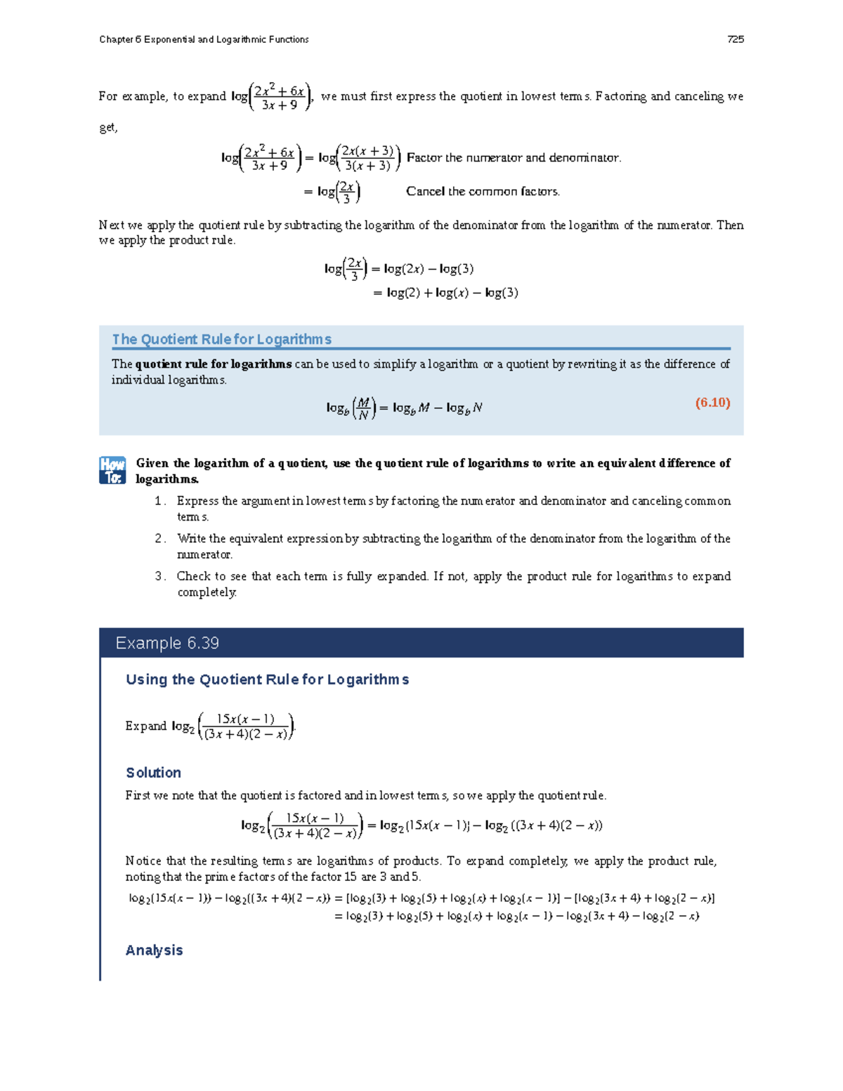 Exponential and Logarithmic Functions ( PDFDrive )-2 (73) - For example, to expand log ⎛ ⎝ 2 x 2 ...
