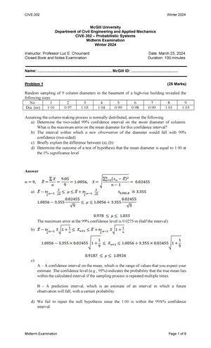 Tutorial 4 Solutions - Full detailed solution - MATH 264 – Advanced ...