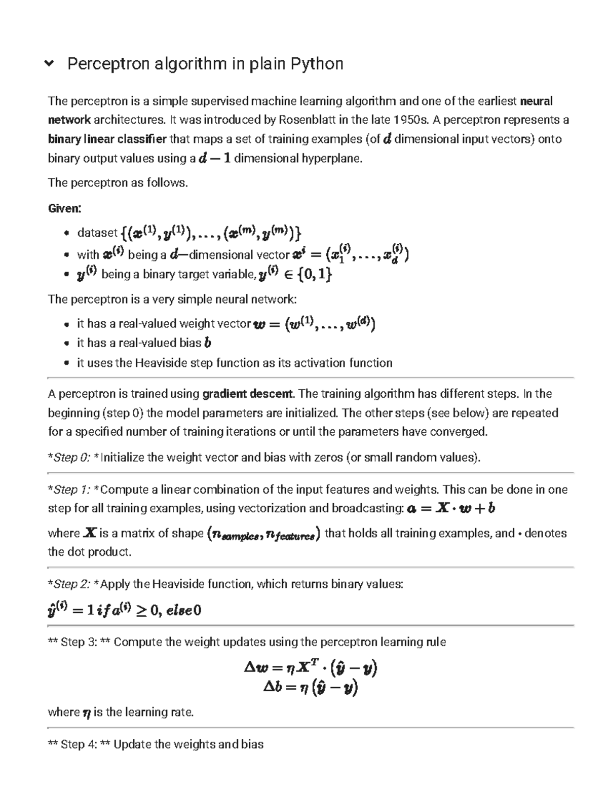 Perceptron.ipynb - Colab - The perceptron is a simple supervised ...