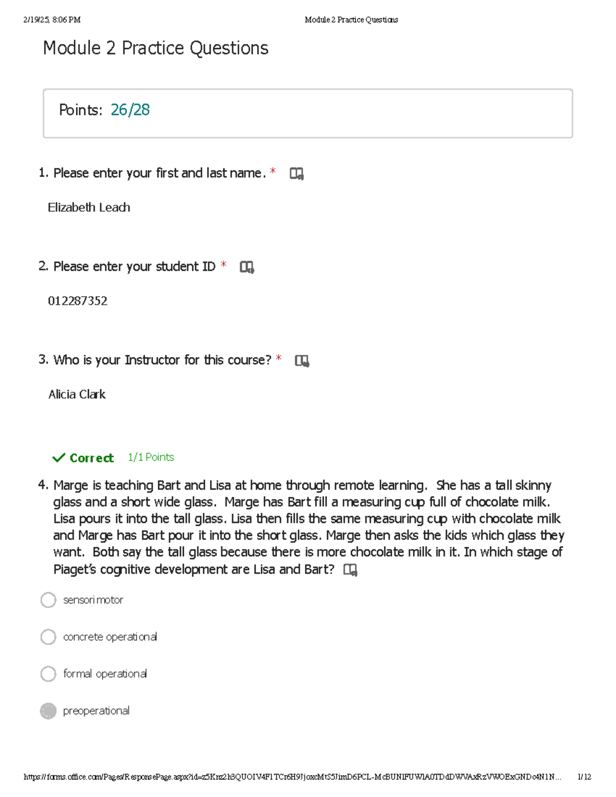 Module 2 Practice Questions: Cognitive Development Theories and ...